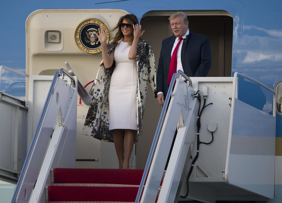 Melania Looks Ready for Easter in Pretty Sleeveless Floral Dress